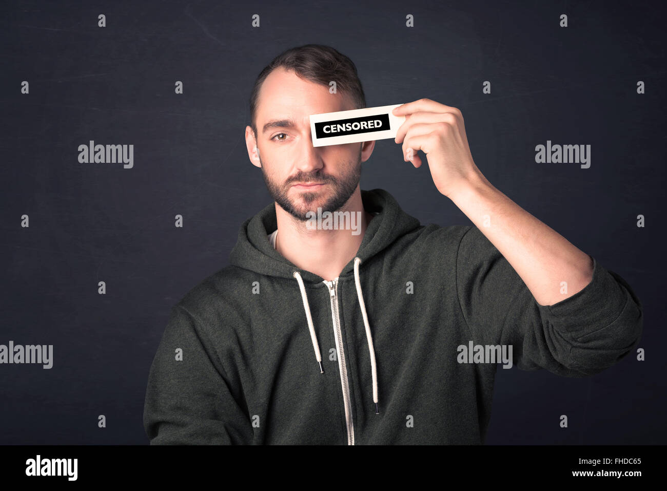 Funny guy censored sign paper hi-res stock photography and images - Alamy