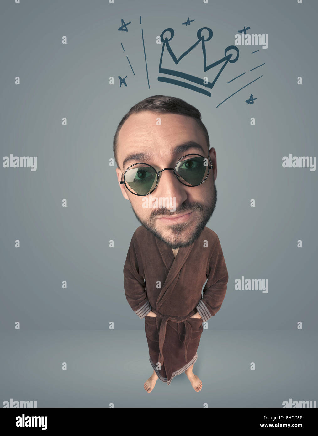 Big head person with crown Stock Photo - Alamy