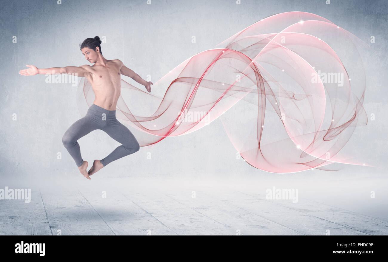 Dancing ballet performance artist with abstract swirl Stock Photo - Alamy