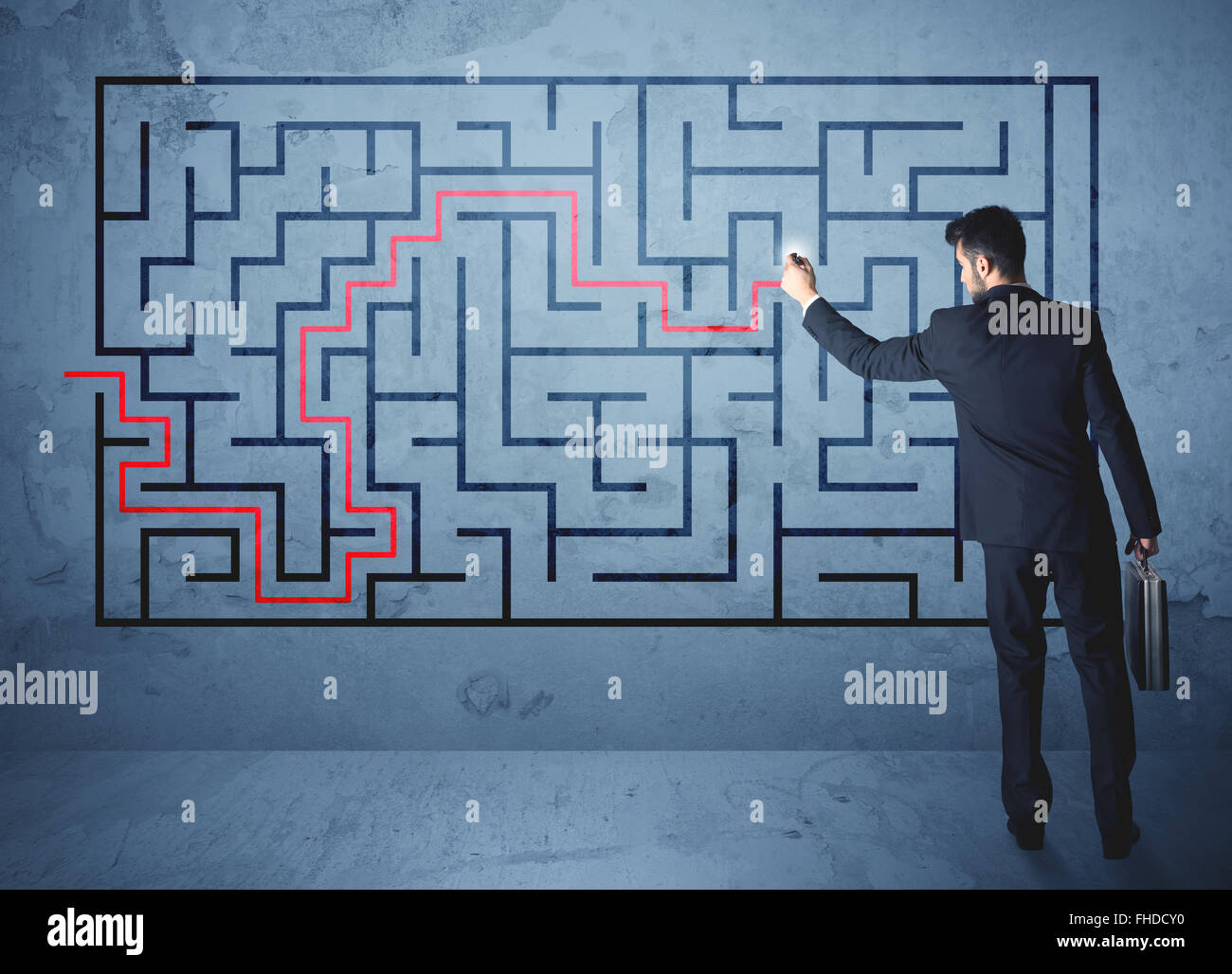 solution of a maze Stock Photo - Alamy