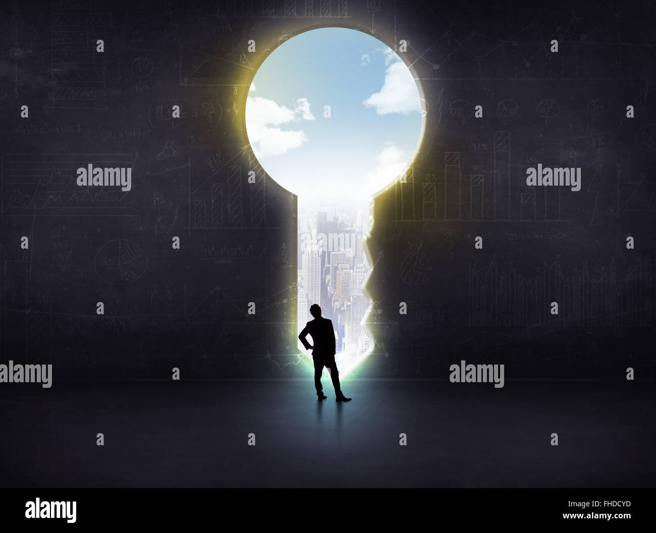 Man with big key hi-res stock photography and images - Alamy