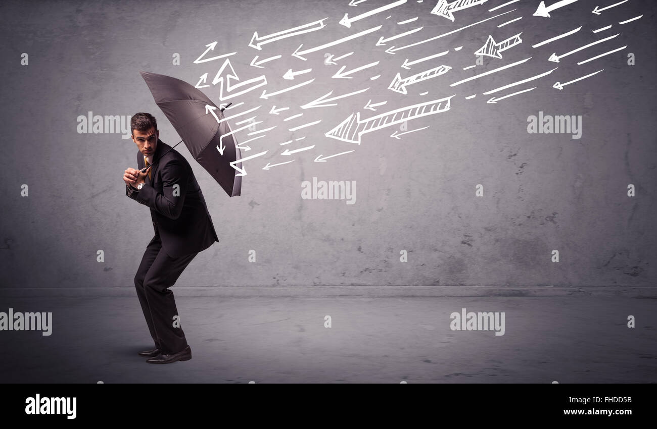 Businessman umbrella under drawn hi-res stock photography and images ...