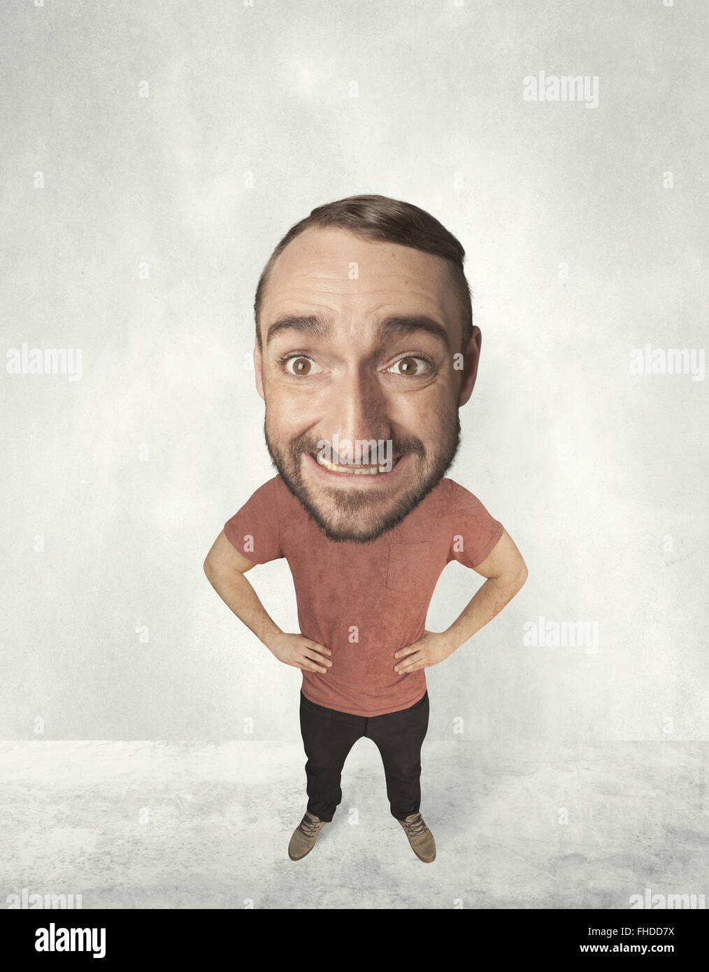 Person with big head Stock Photo - Alamy