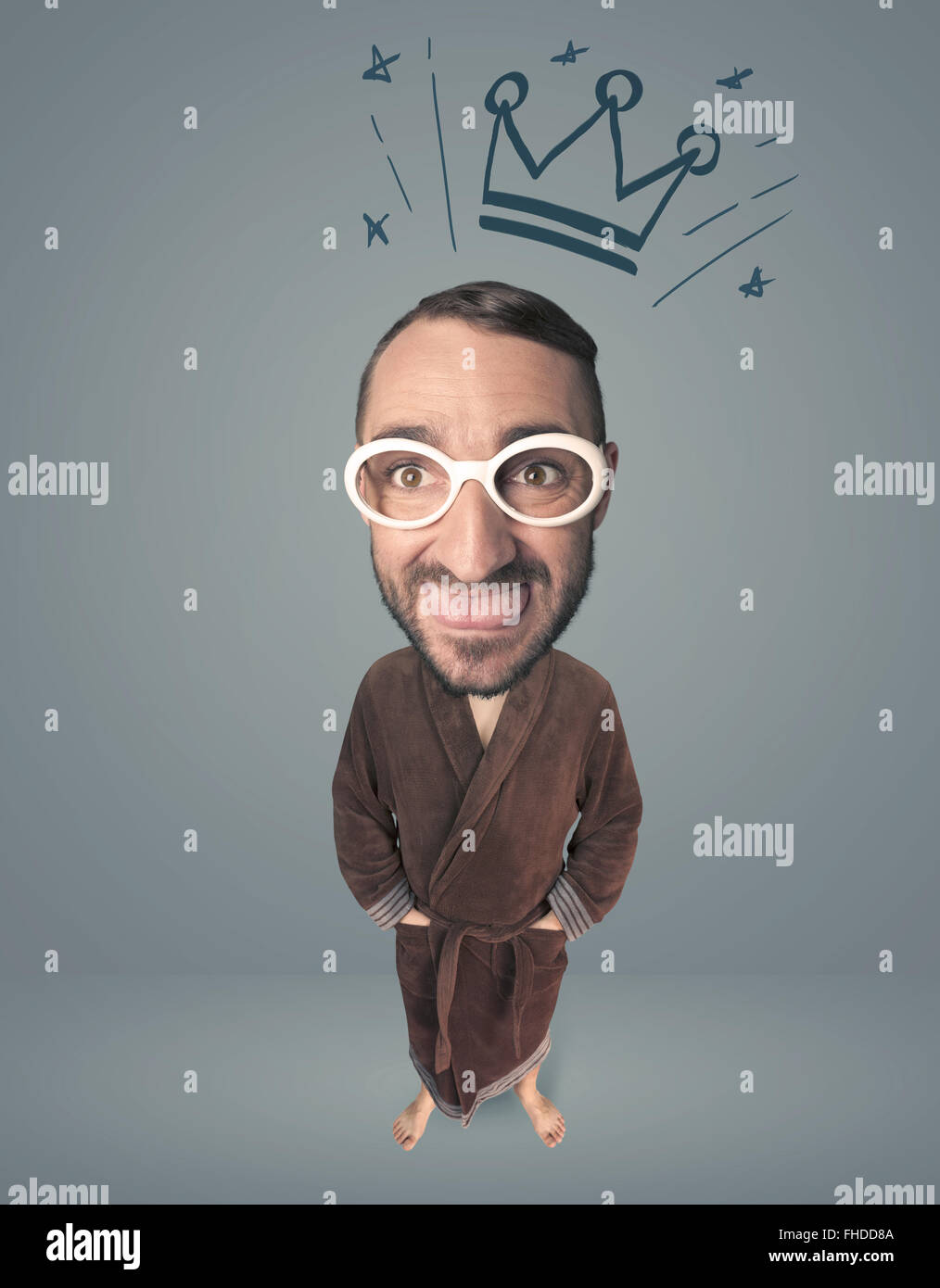 Big head person with crown Stock Photo - Alamy