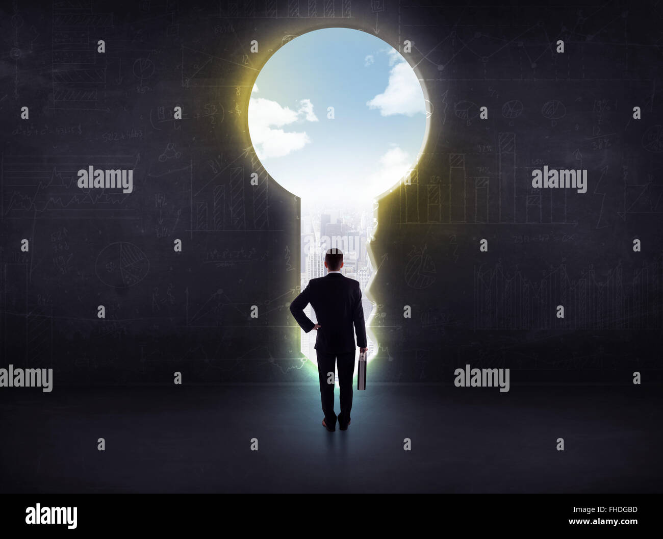 Man with big key hi-res stock photography and images - Alamy