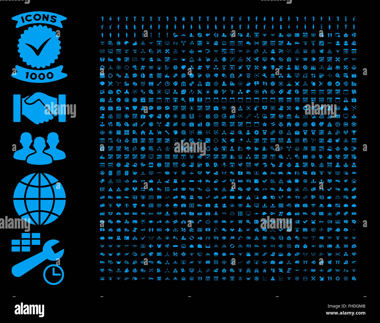 Collection Of 1000 Flat Vector Icons Stock Photo - Alamy