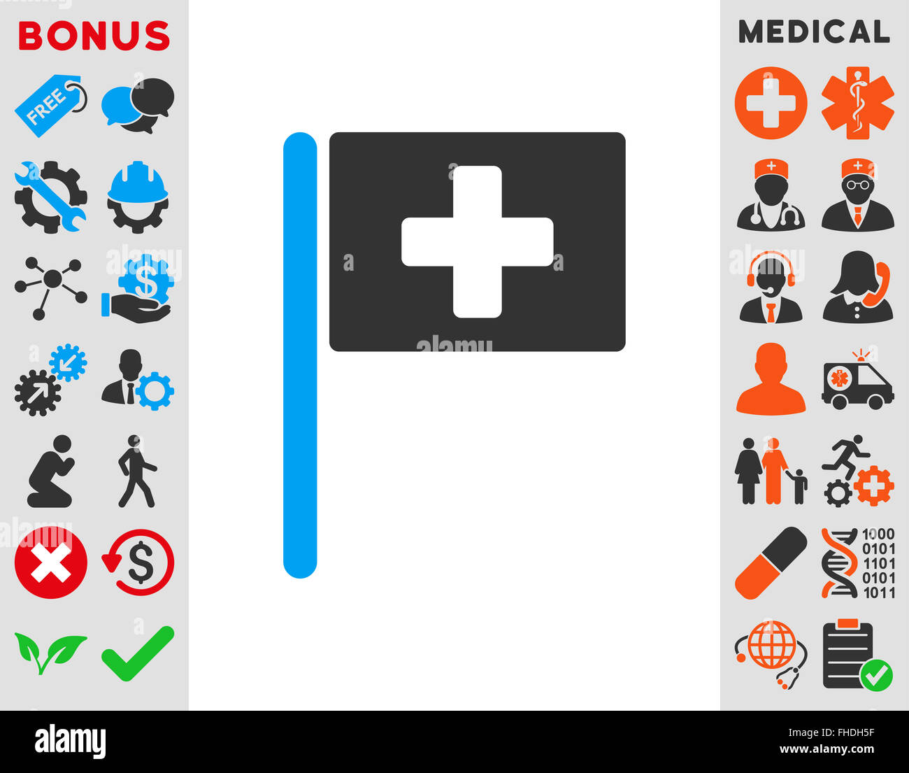 Hospital Flag Icon Stock Photo - Alamy