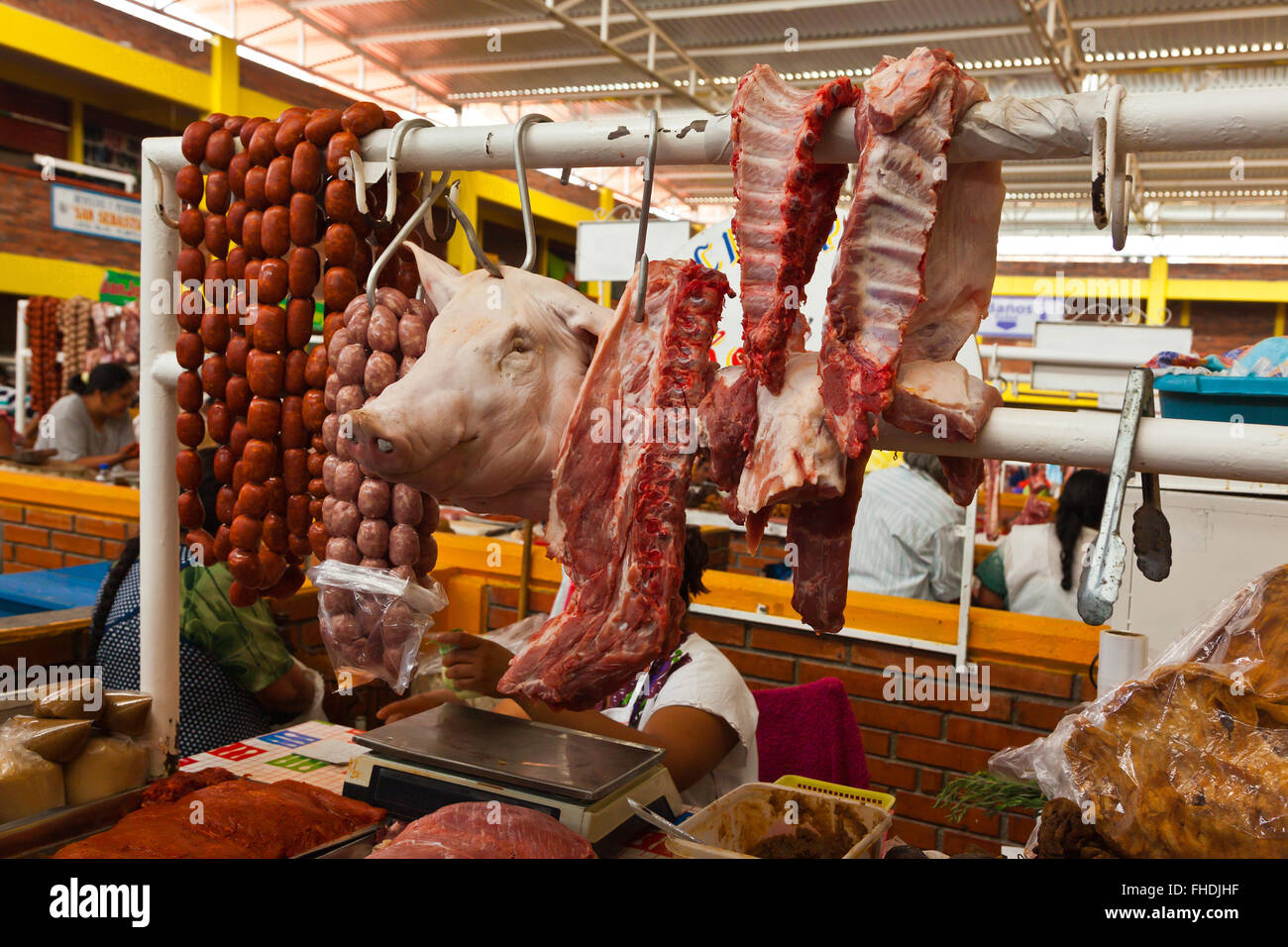 PORK MEAT for sale in a local market - OAXACA, MEXICO Stock Photo - Alamy