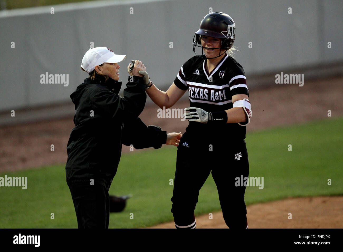 Houston, TX, USA. 24th Feb, 2016. Texas A&M Aggies shortstop Kristen ...