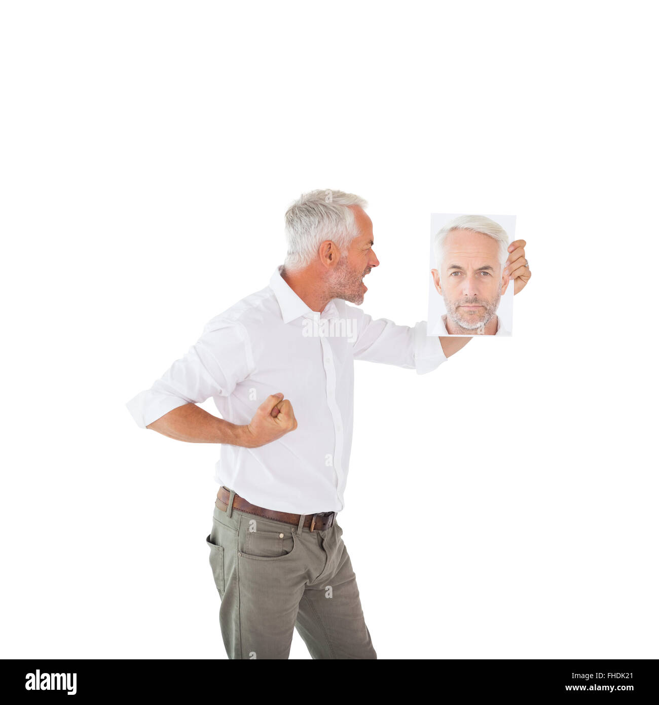 Man shouting at himself Stock Photo - Alamy