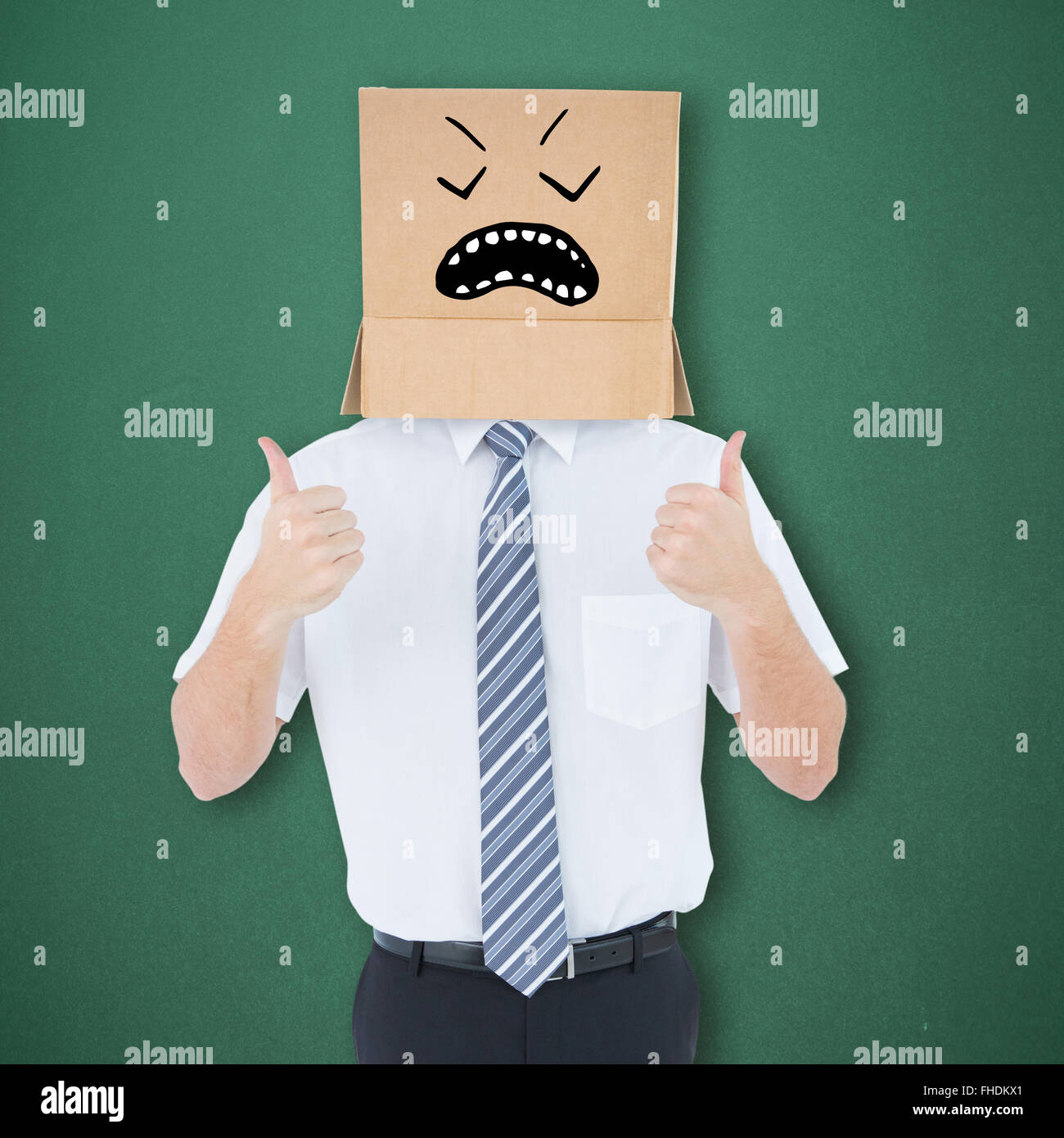 Composite image of anonymous businessman showing thumbs up Stock Photo ...