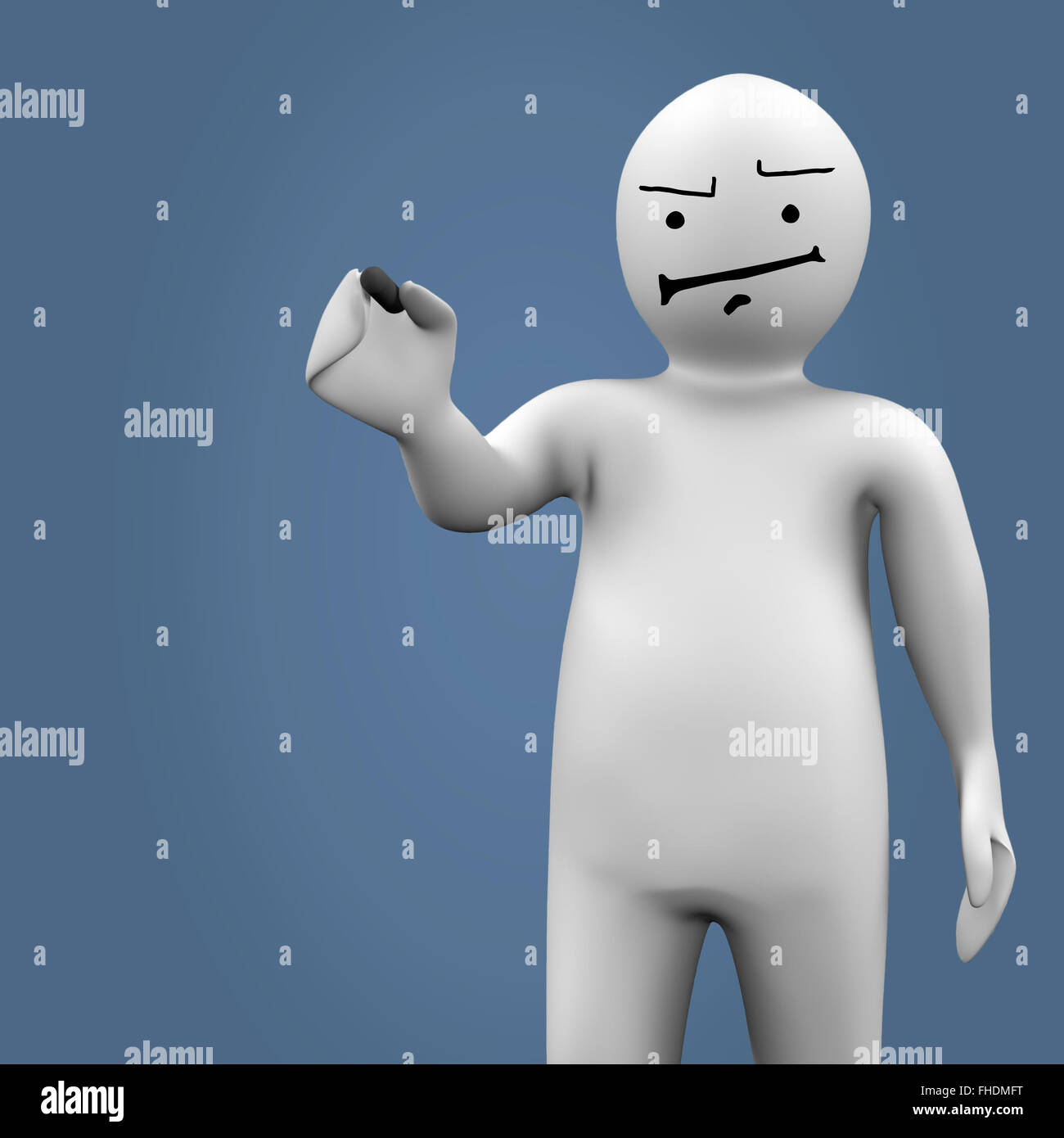 Composite image of white character holding marker Stock Photo - Alamy