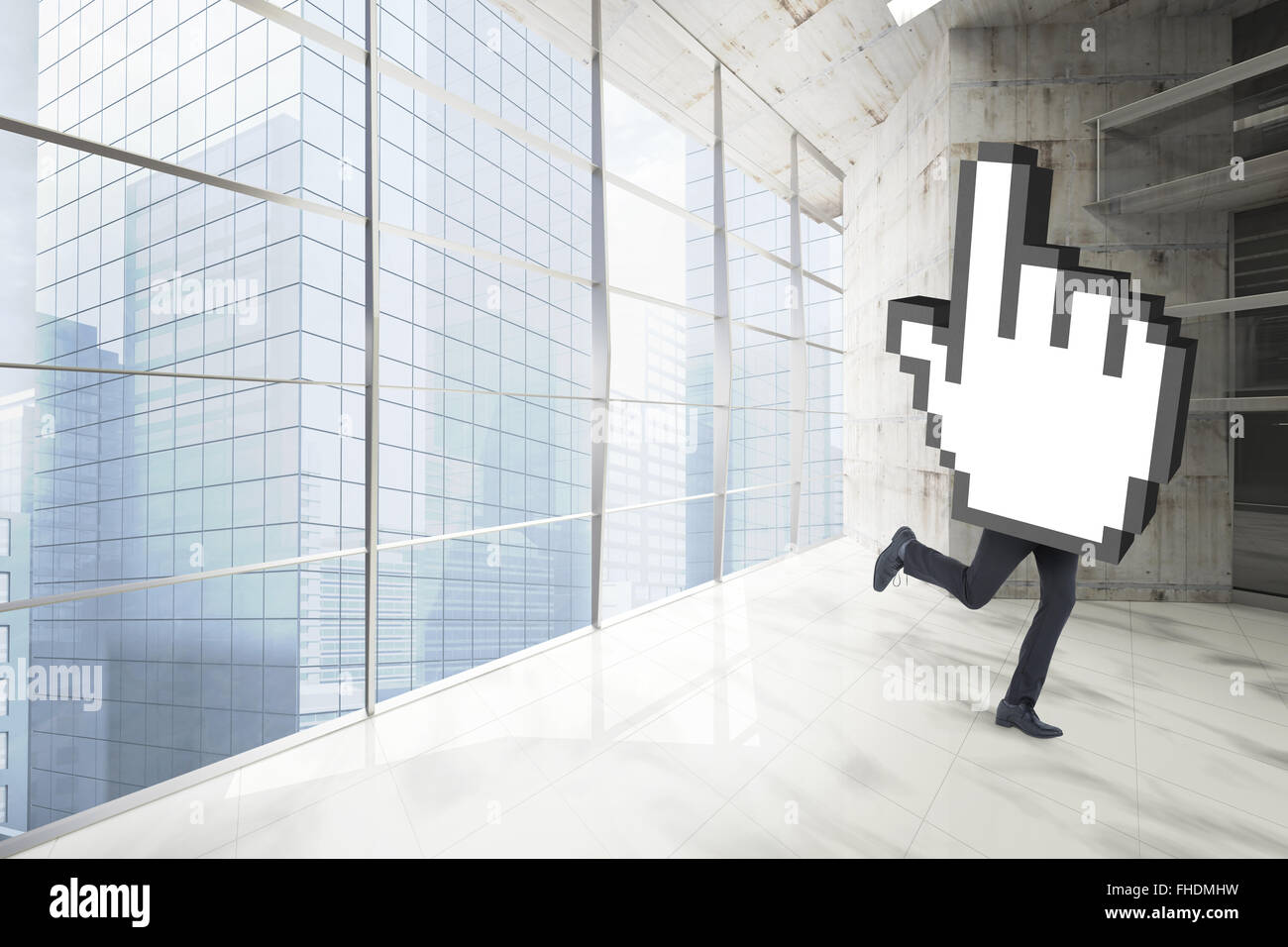 Composite image of cursor with legs Stock Photo - Alamy