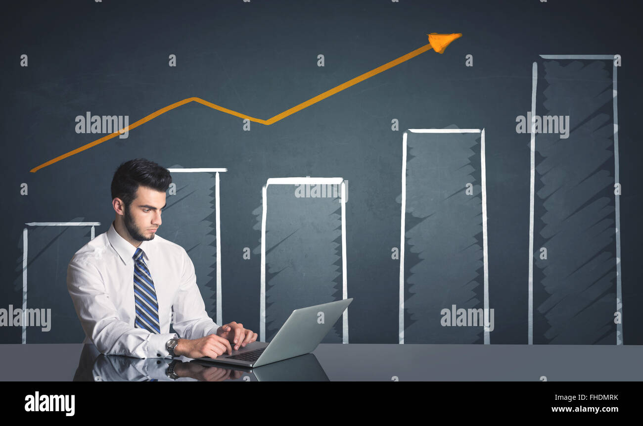 businessman with business diagram Stock Photo - Alamy