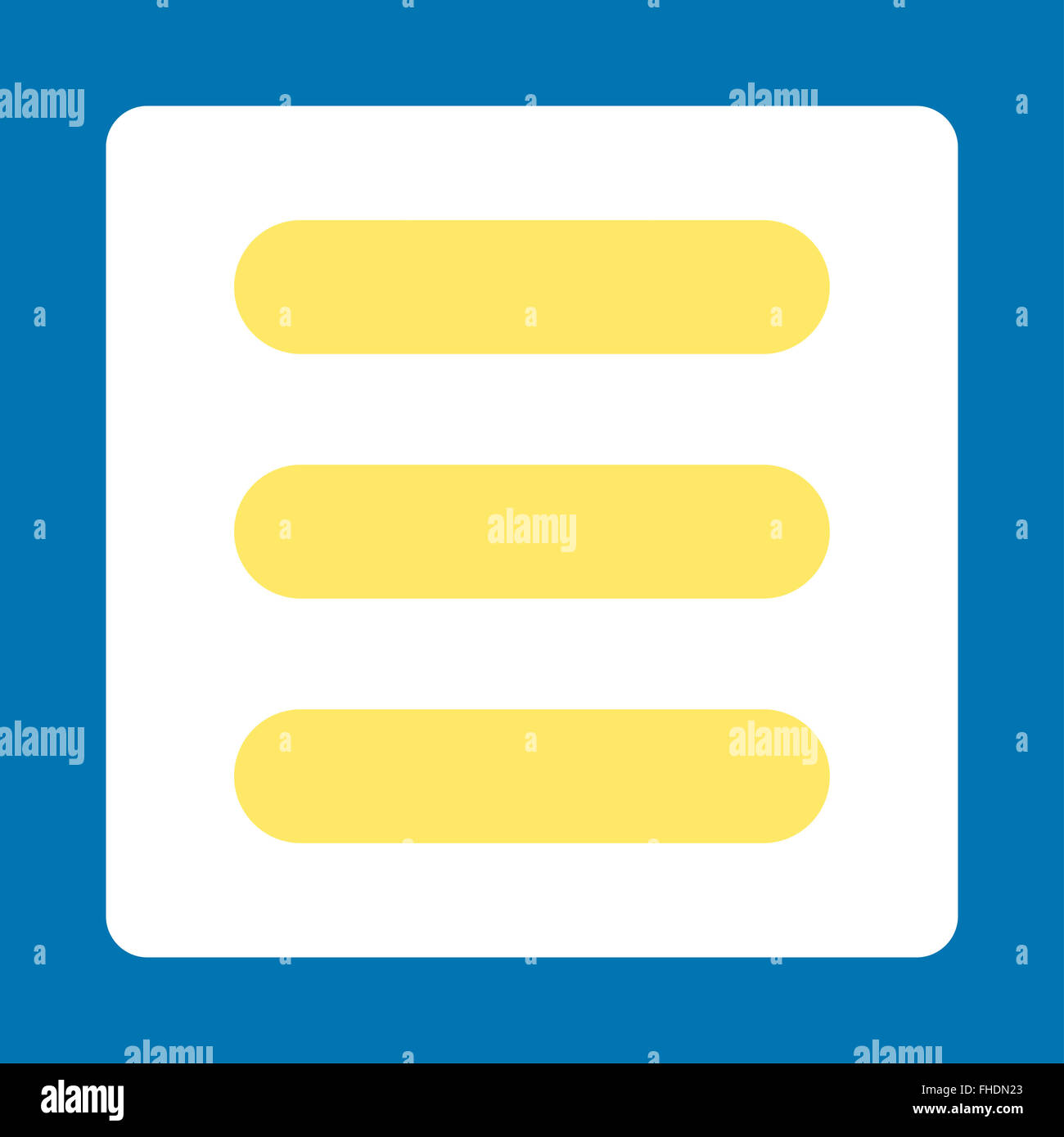 Stack flat yellow and white colors rounded button Stock Photo - Alamy
