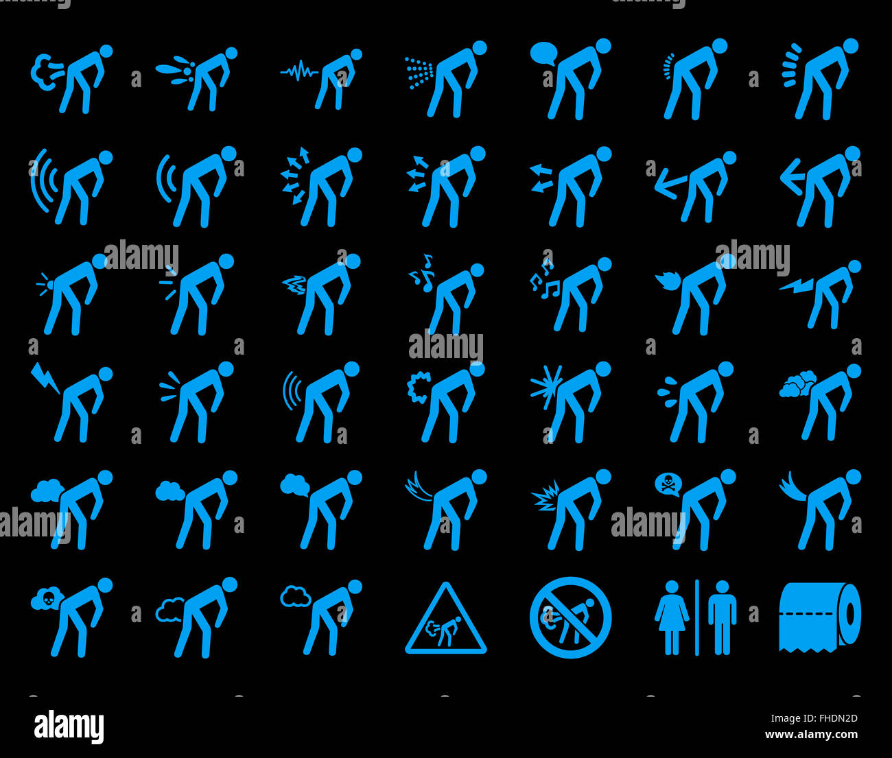 Fart Persons Icon Set Stock Photo - Alamy