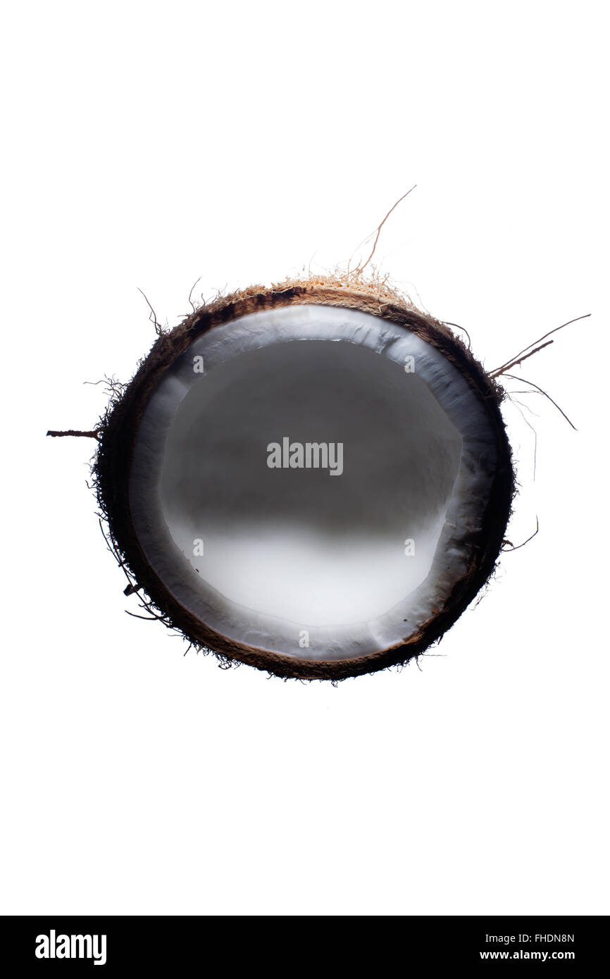 Coconut half in its shell Stock Photo - Alamy