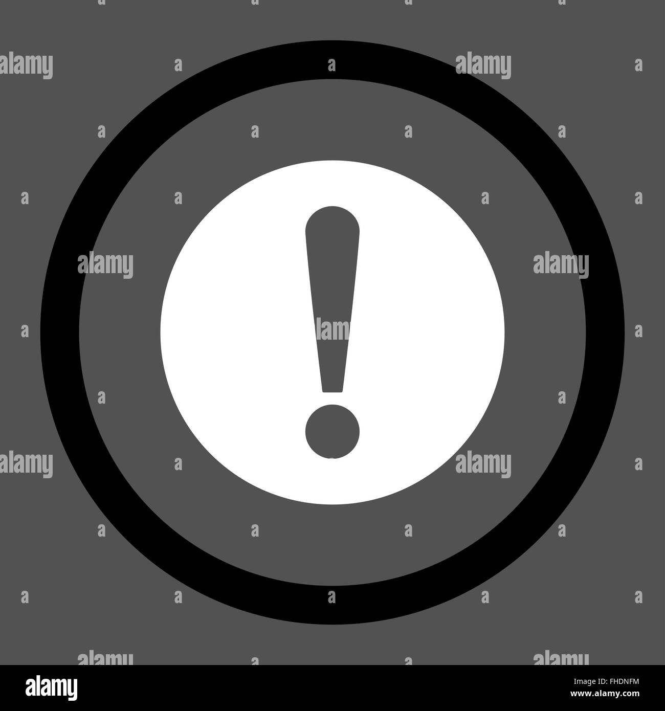 Problem flat black and white colors rounded raster icon Stock Photo - Alamy