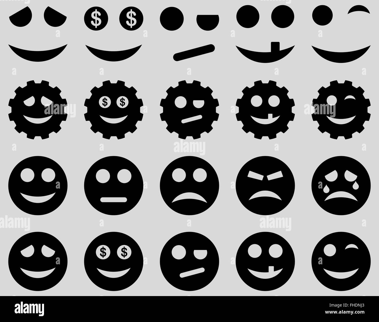 Smiley emoticon facial expression neutral Black and White Stock Photos ...