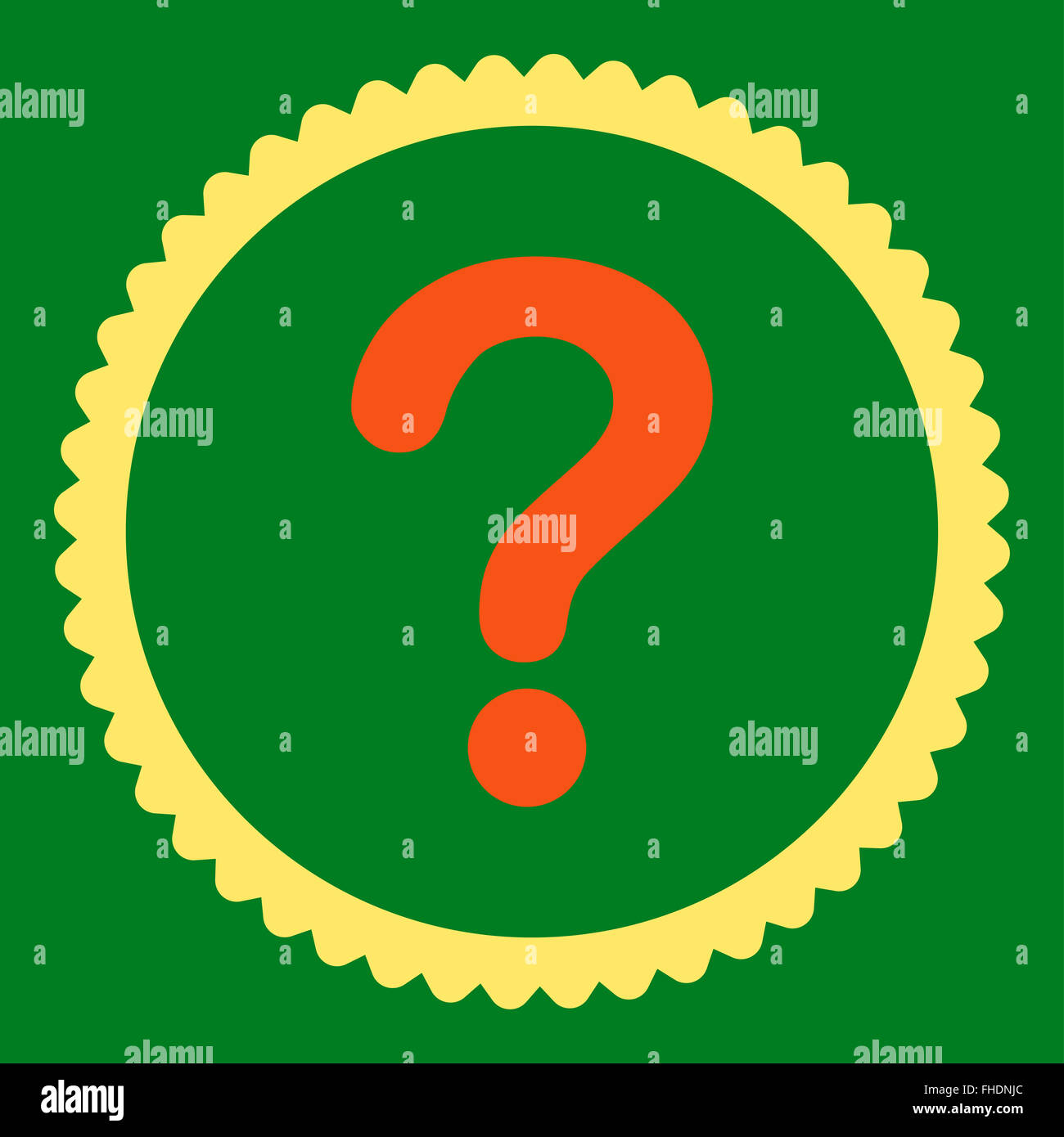 Question flat orange and yellow colors round stamp icon Stock Photo - Alamy