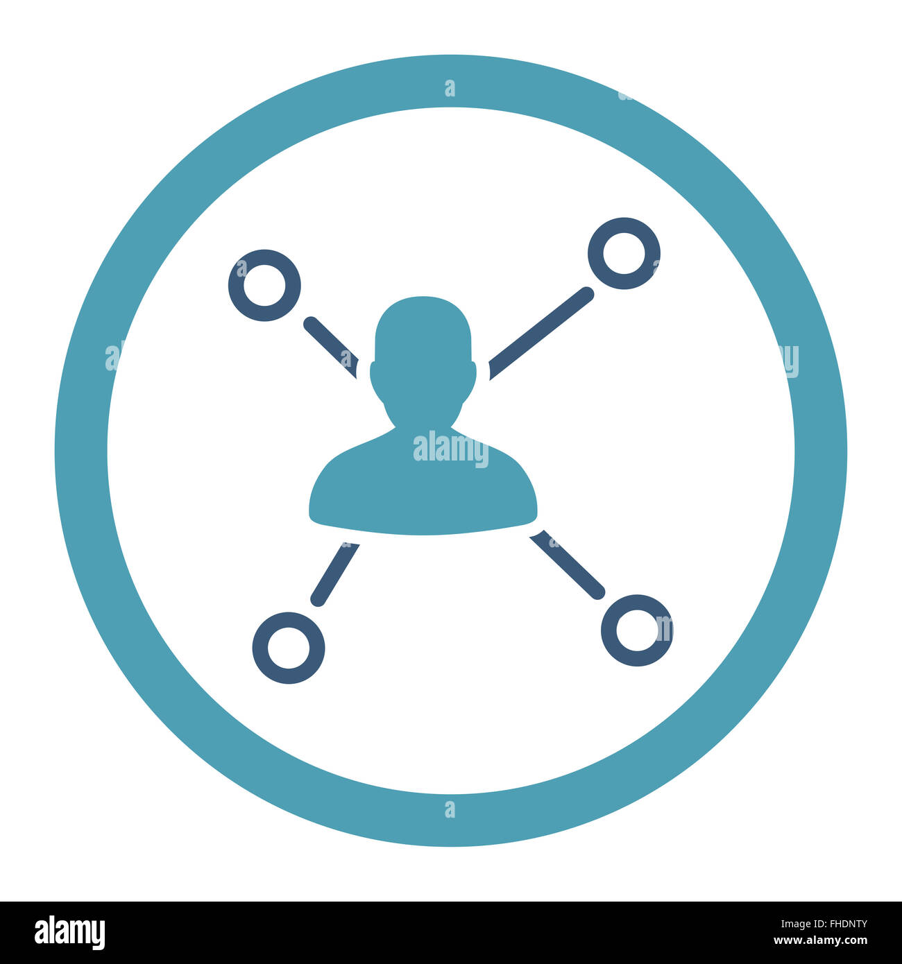 Relations flat cyan and blue colors rounded glyph icon Stock Photo - Alamy