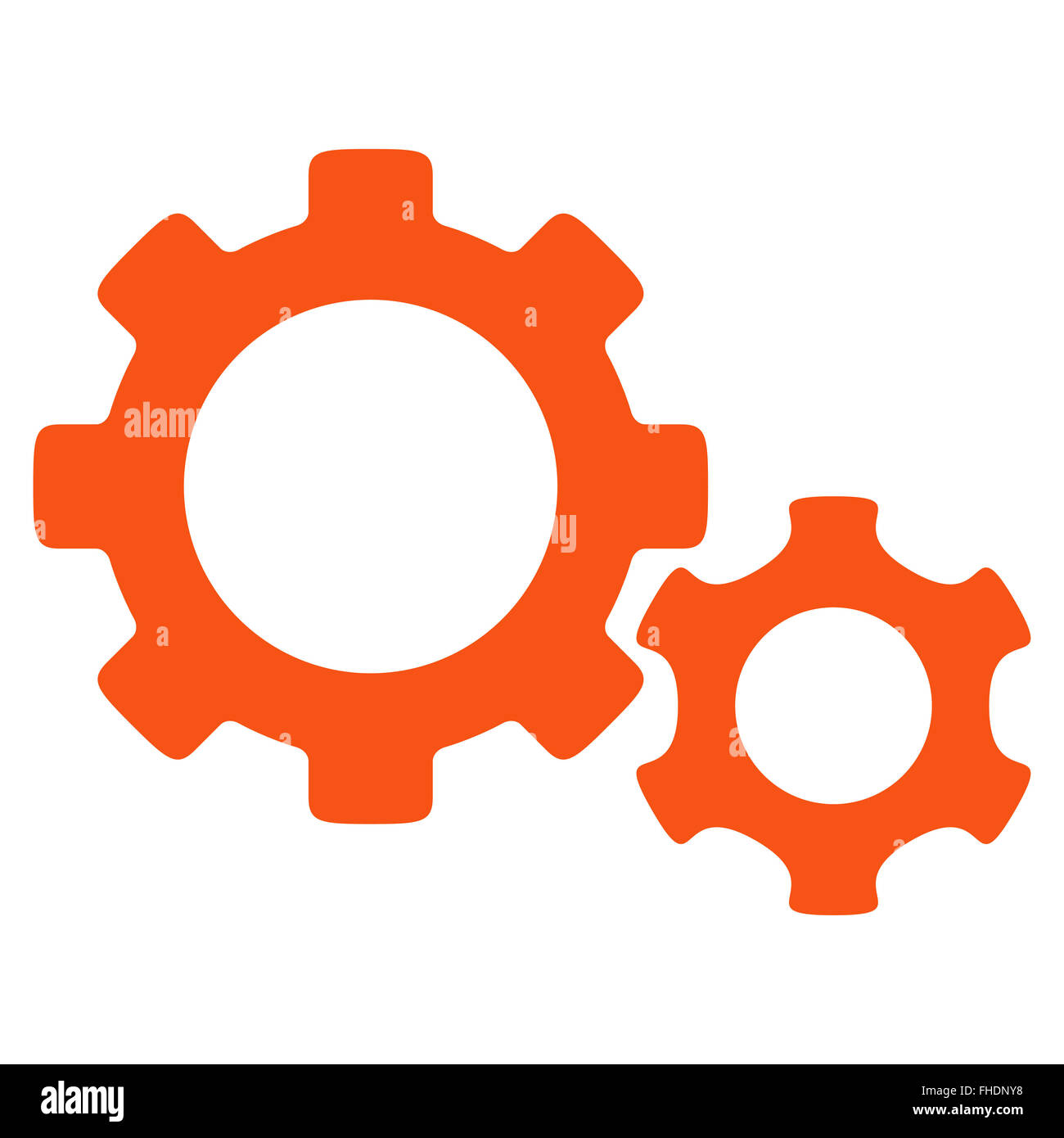 Gears Flat Icon Stock Photo - Alamy
