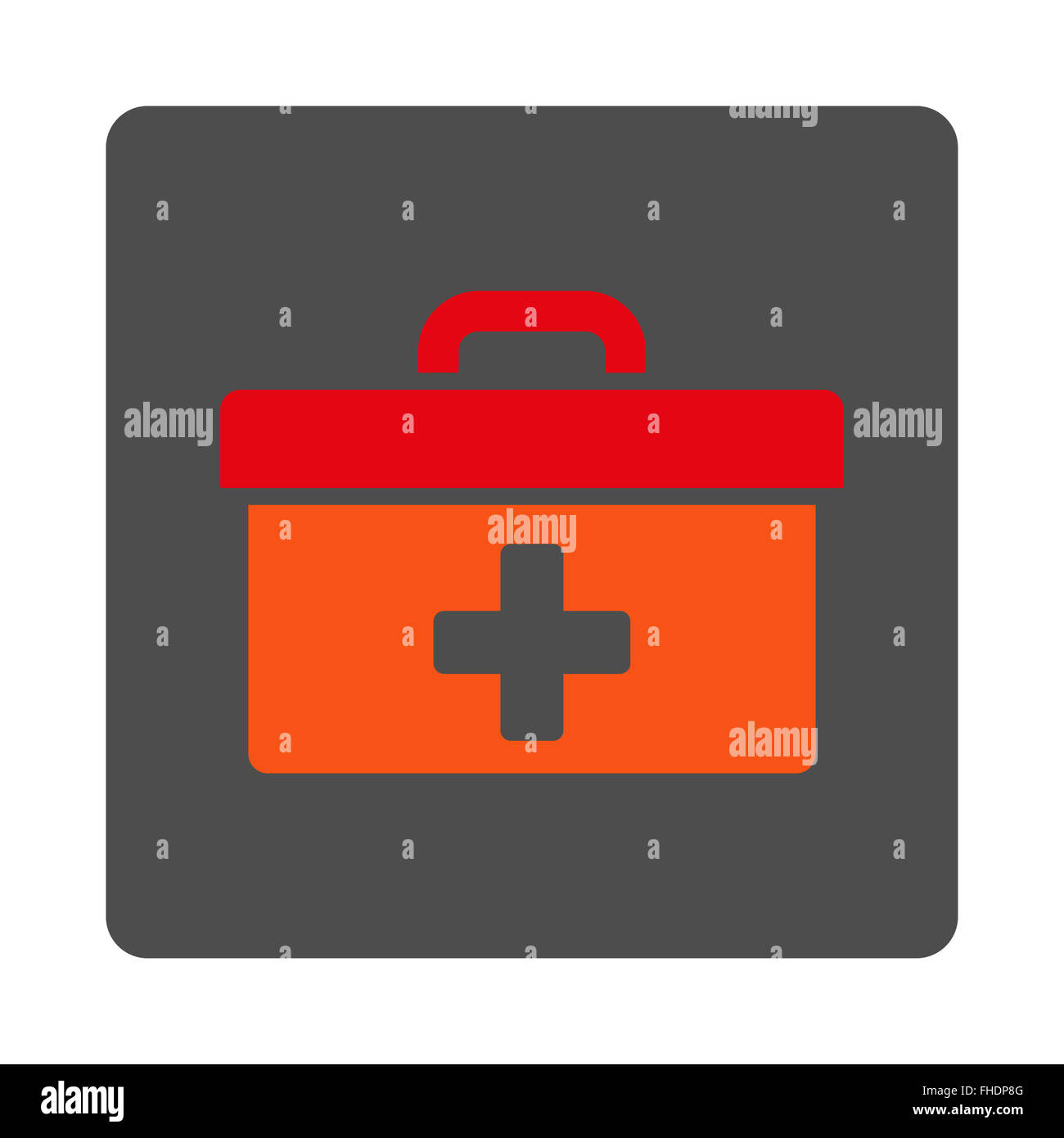 First Aid Toolbox Flat Button Stock Photo - Alamy