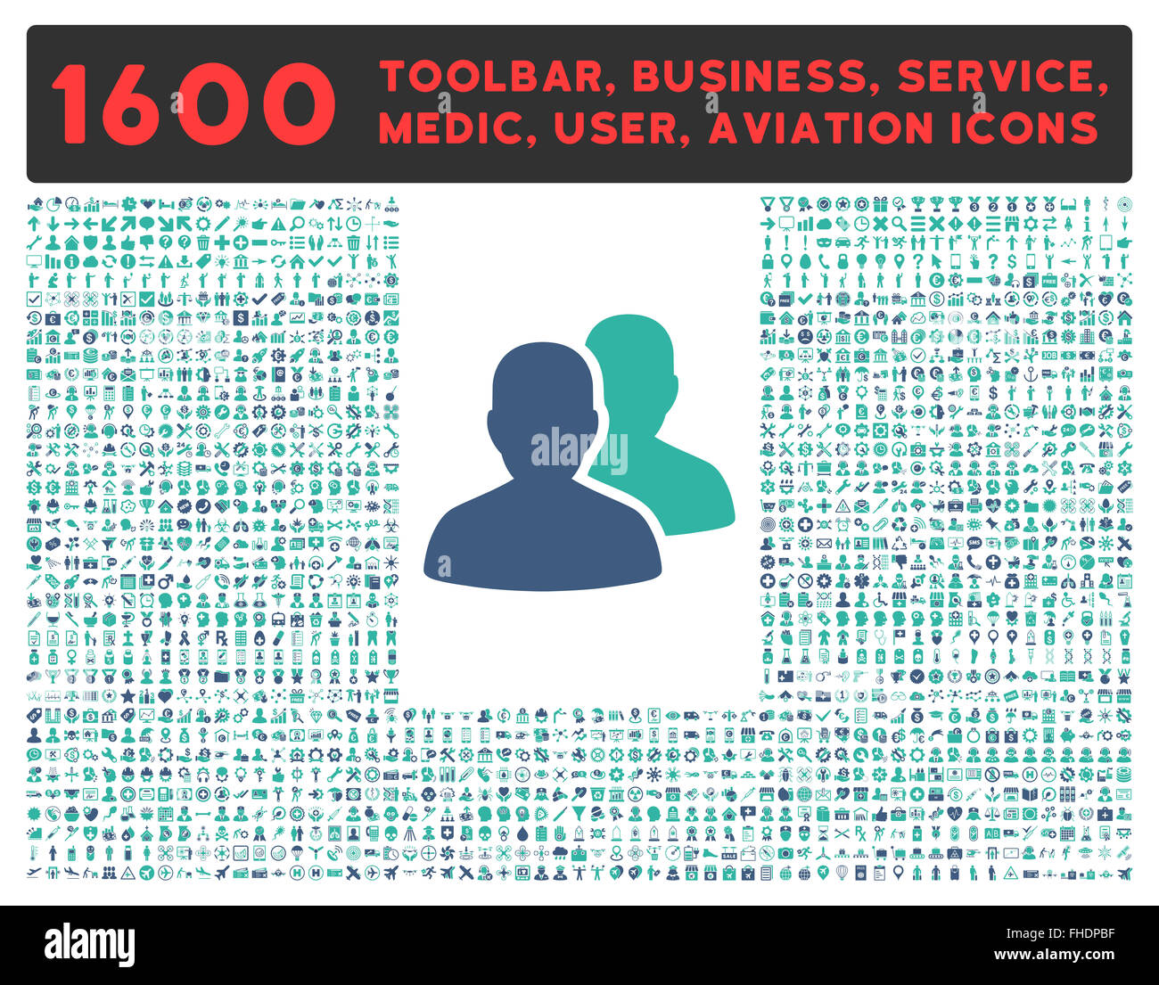 Accounts Icon with Large Pictogram Collection Stock Photo - Alamy