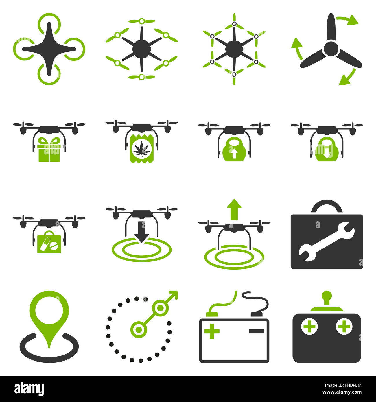 Air copter flat icon set Stock Photo - Alamy