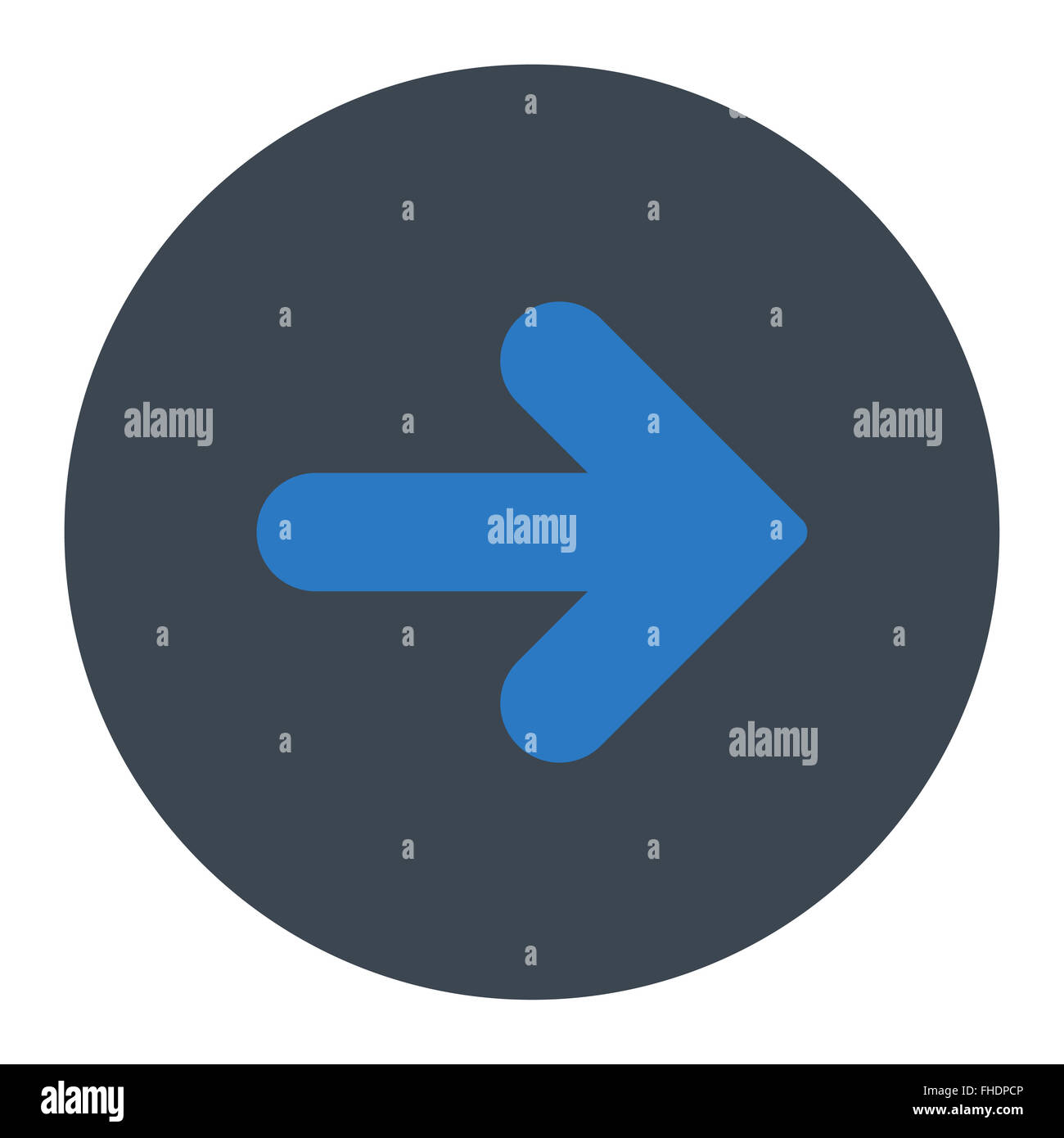 Arrow Right flat smooth blue colors round button Stock Photo - Alamy