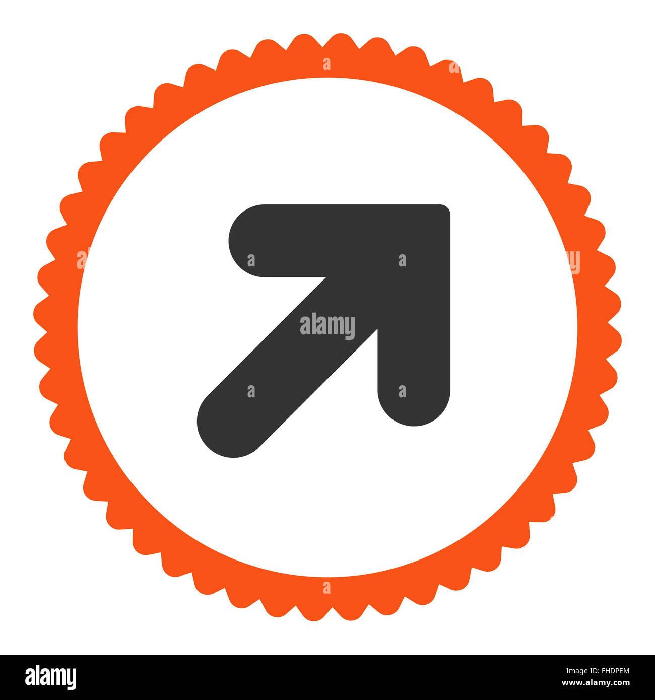 Arrow Up Right flat orange and gray colors round stamp icon Stock Photo ...