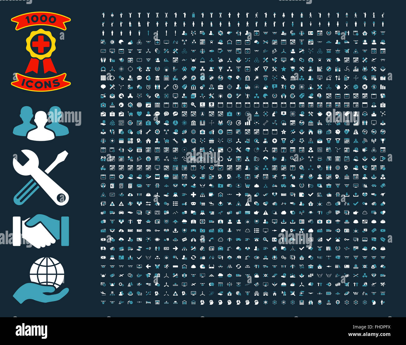 Set Of 1000 Flat Vector Icons Stock Photo - Alamy