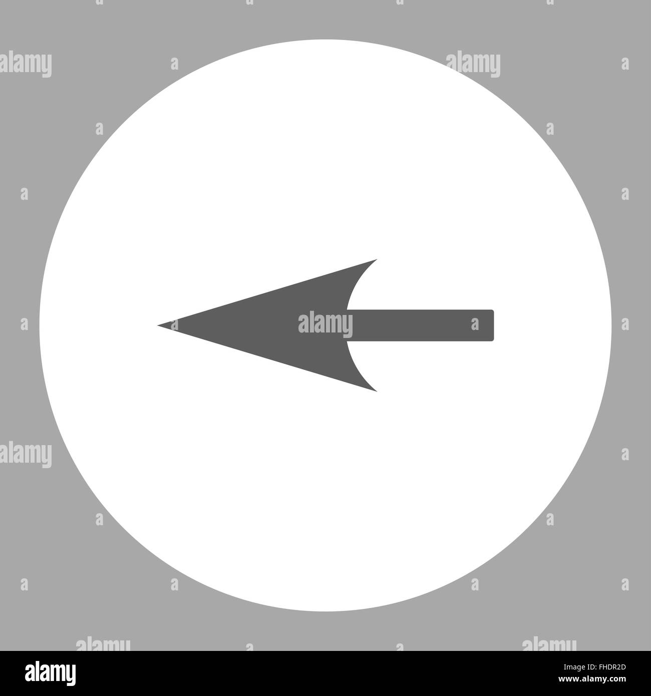 Sharp Left Arrow flat dark gray and white colors round button Stock ...