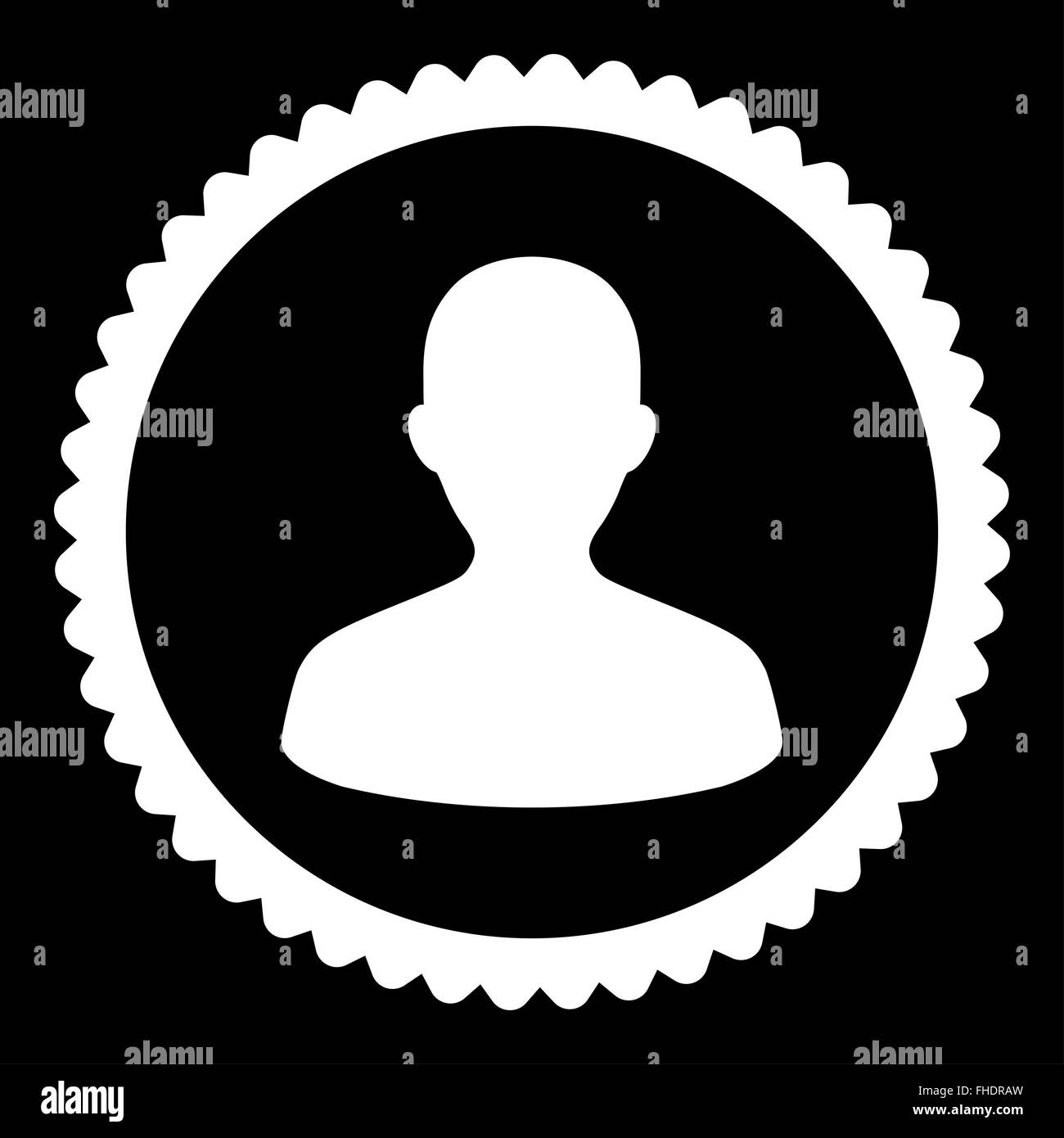 User flat white color round stamp icon Stock Photo - Alamy