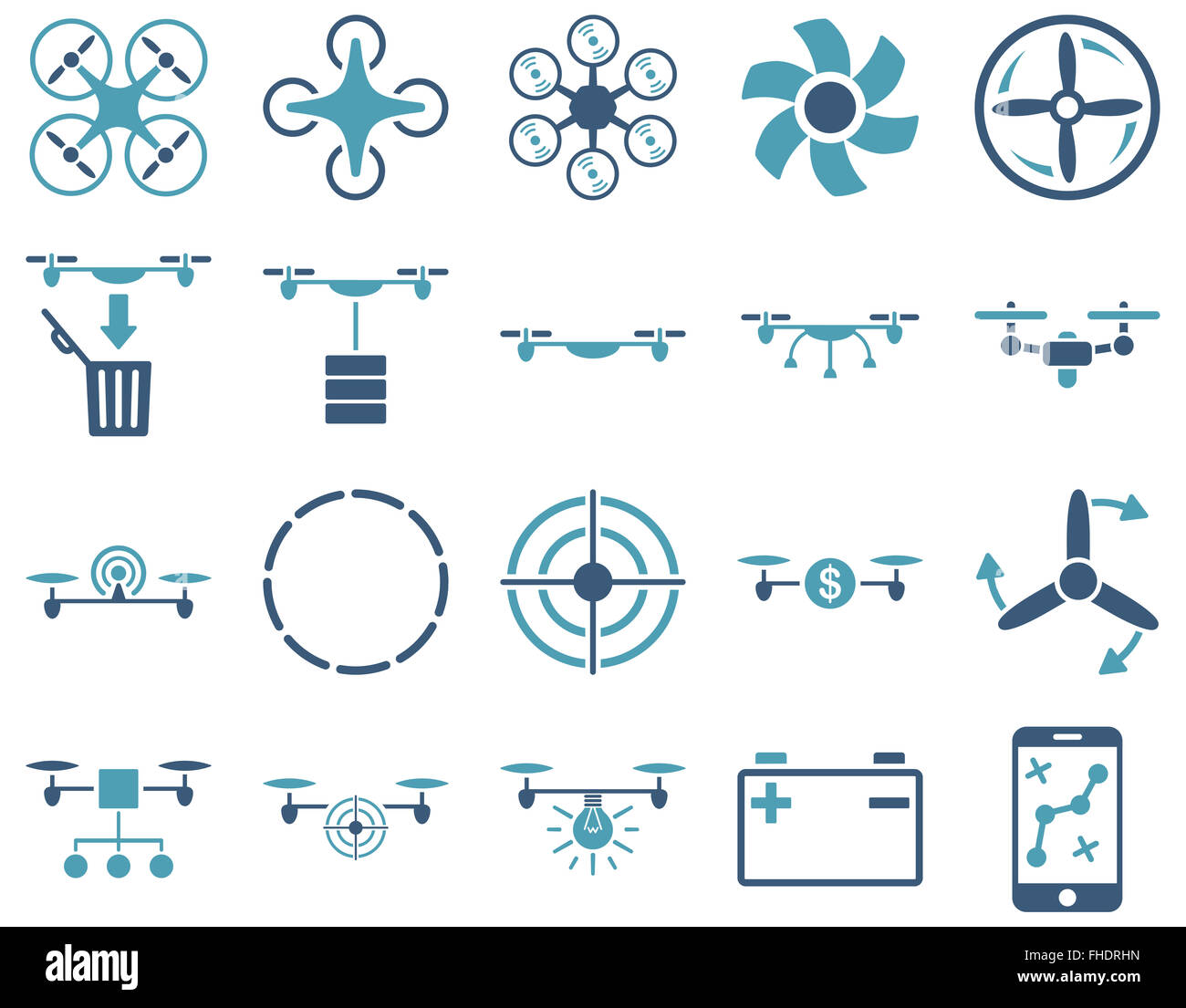 Air drone and quadcopter tool icons Stock Photo - Alamy