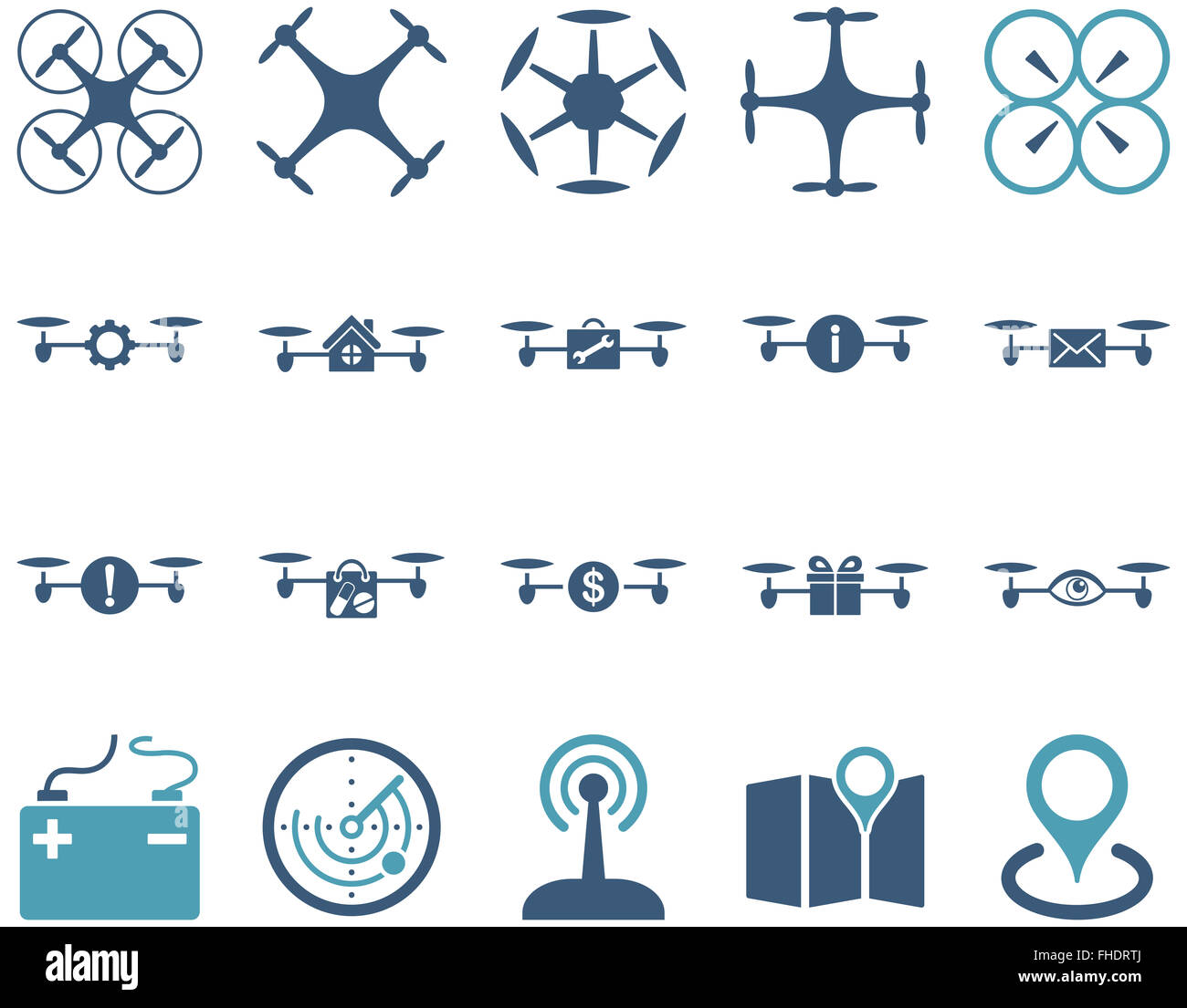 Air drone and quadcopter tool icons Stock Photo - Alamy