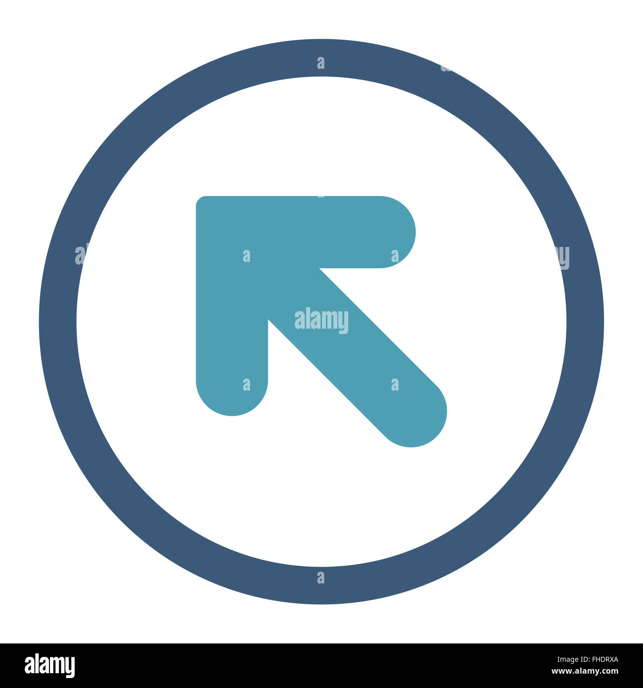 Arrow Up Left flat cyan and blue colors rounded vector icon Stock Photo ...