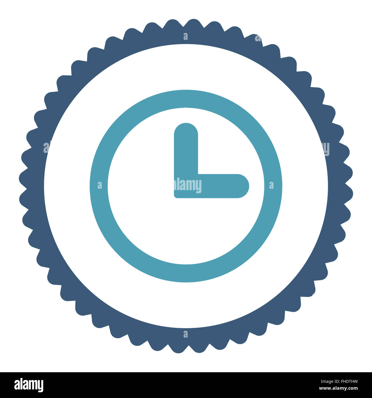 Clock flat cyan and blue colors round stamp icon Stock Photo - Alamy