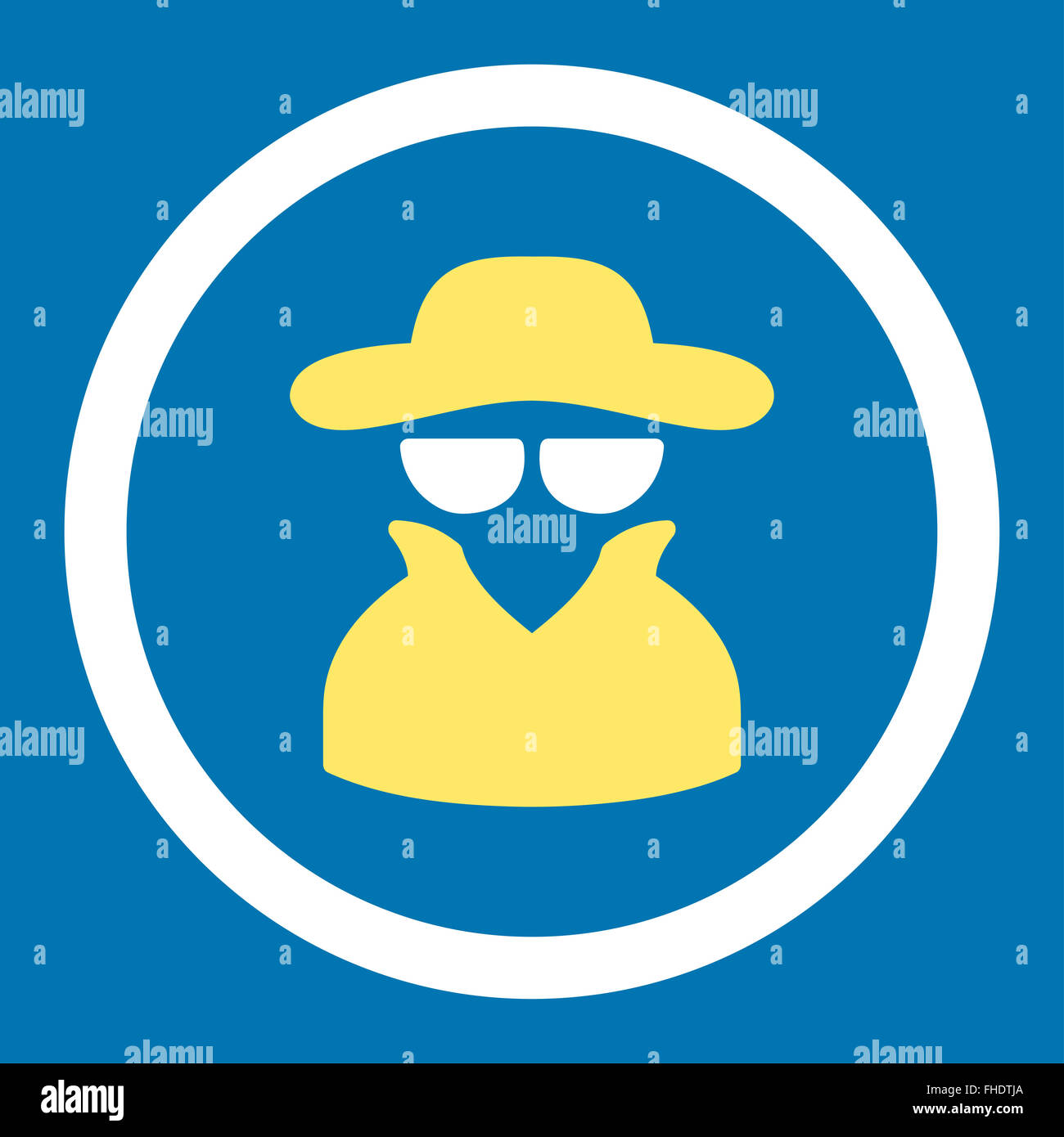 Spy flat yellow and white colors rounded glyph icon Stock Photo - Alamy