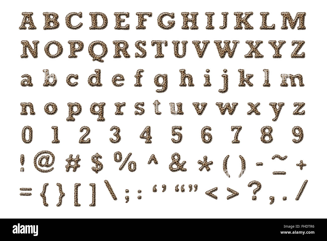 Alphabet set with giraffe texture ,rough edge ,stitched border and ...