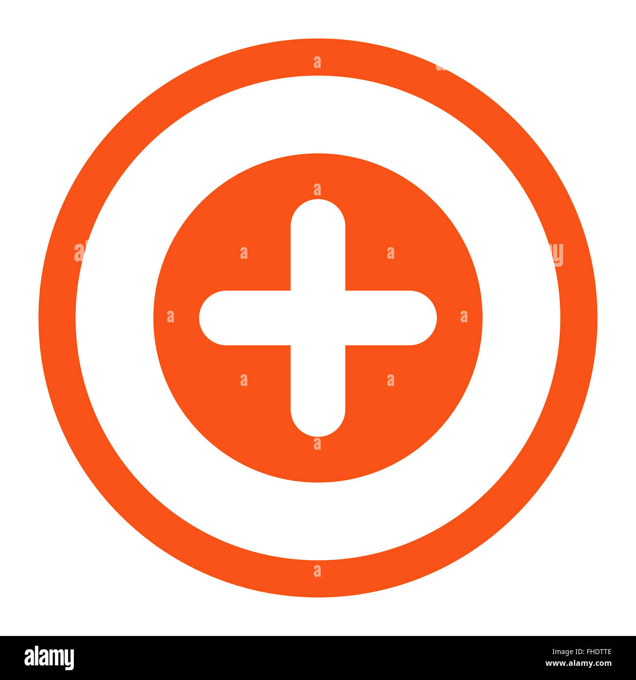 Create flat orange color rounded vector icon Stock Photo - Alamy