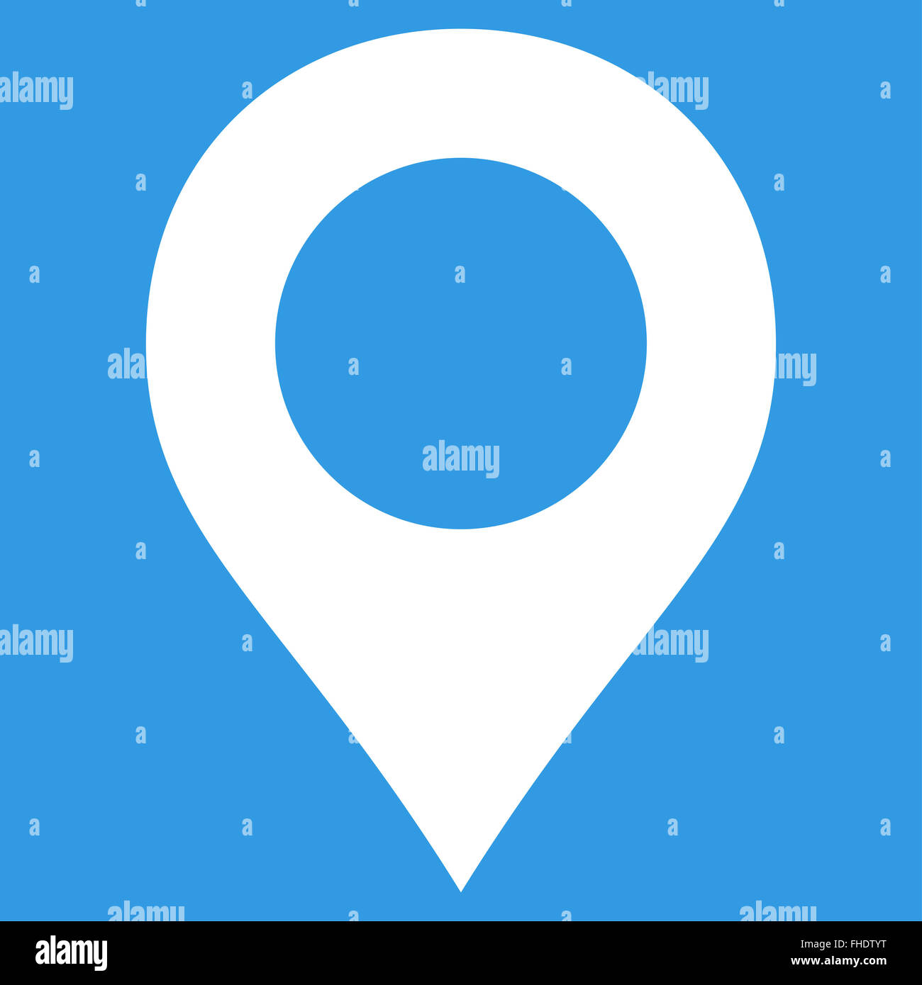 Map Marker flat white color icon Stock Photo - Alamy
