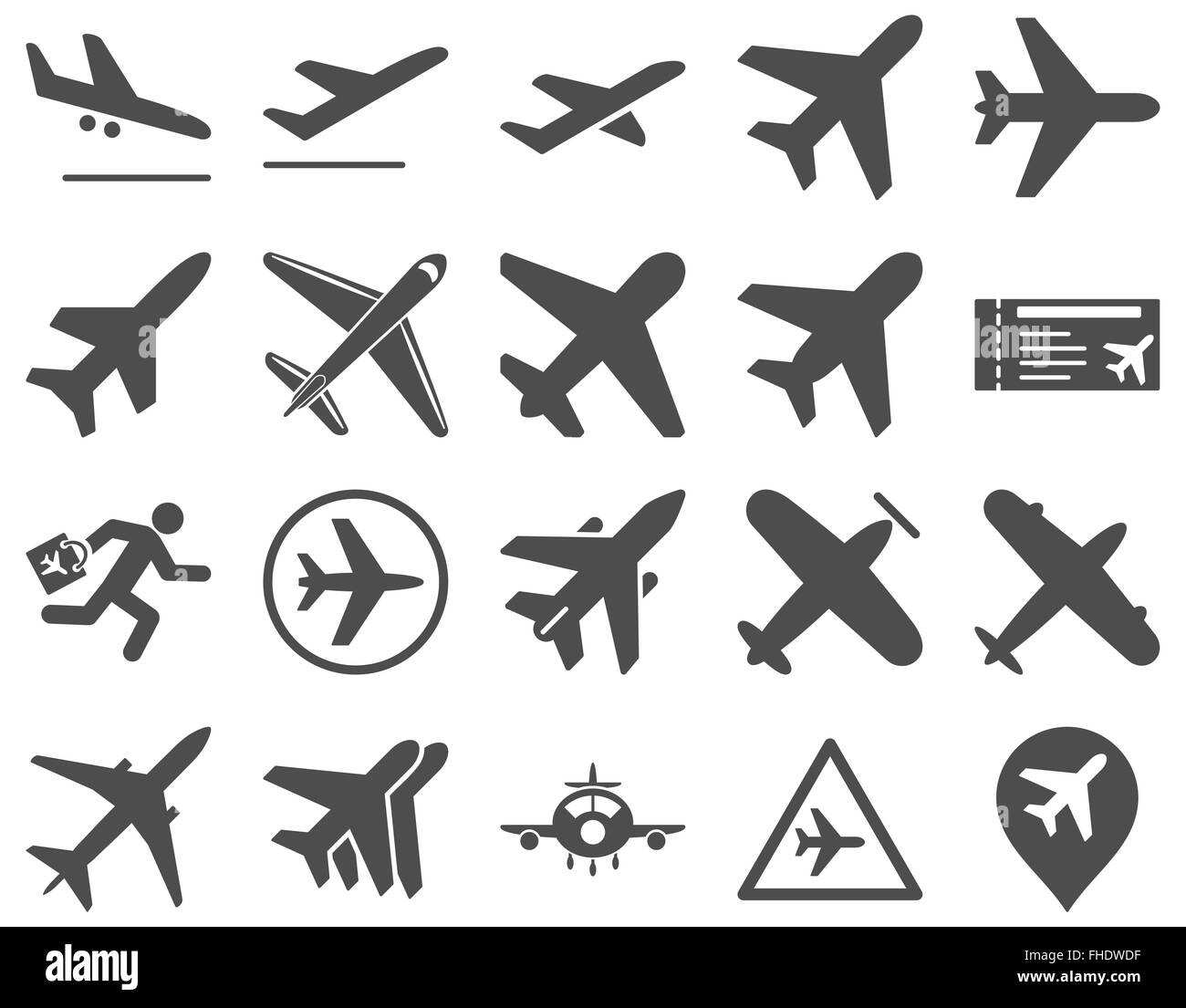Aviation Icon Set Stock Photo - Alamy