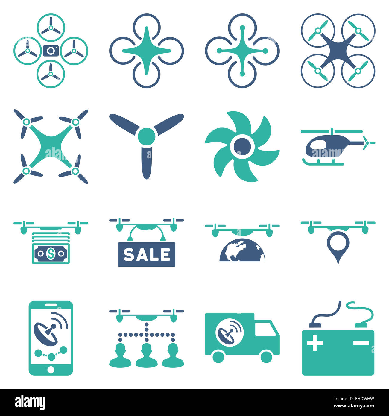Drone service icon set Stock Photo - Alamy