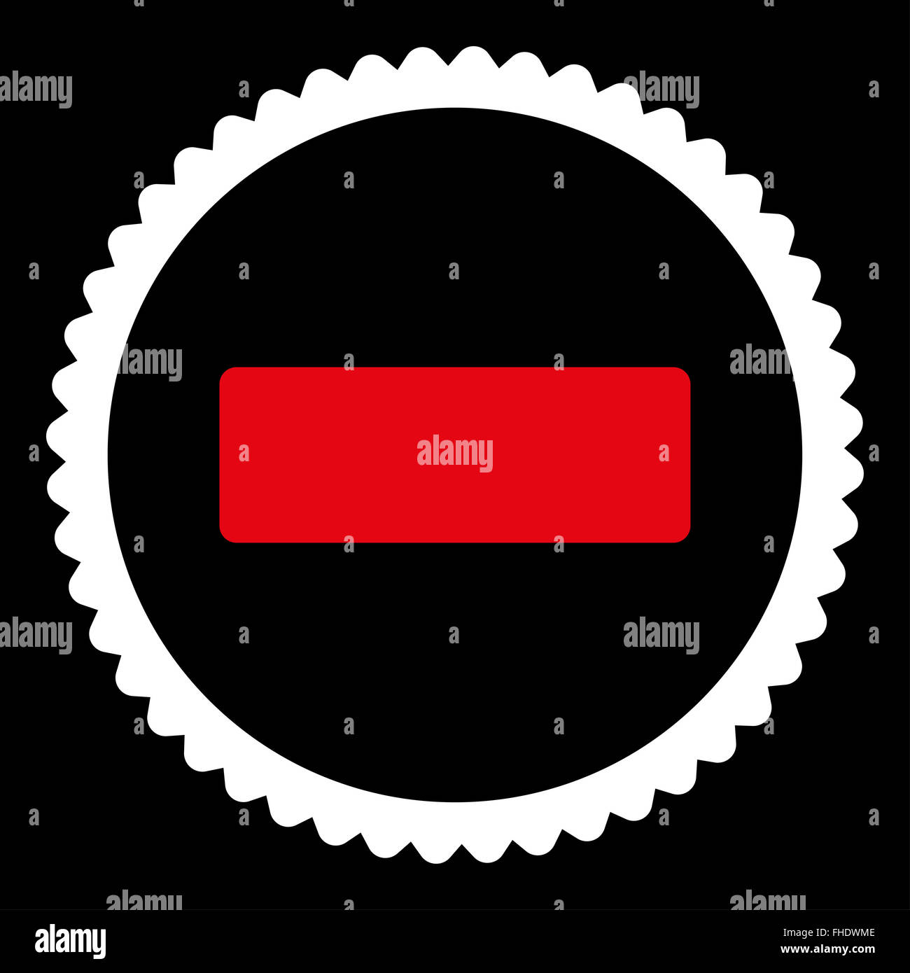Minus flat red and white colors round stamp icon Stock Photo - Alamy
