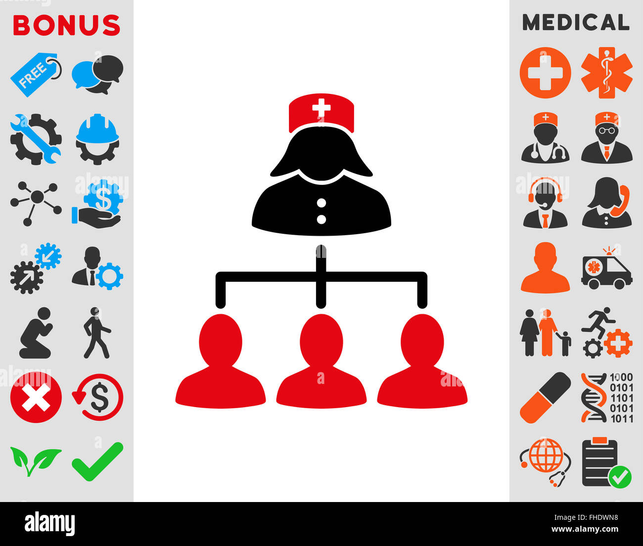 Nurse Patients Connections Icon Stock Photo - Alamy