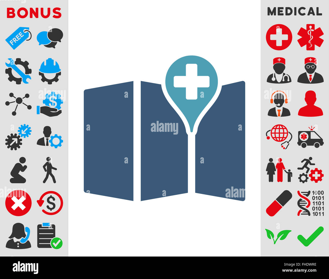 Medical Map Icon Stock Photo - Alamy