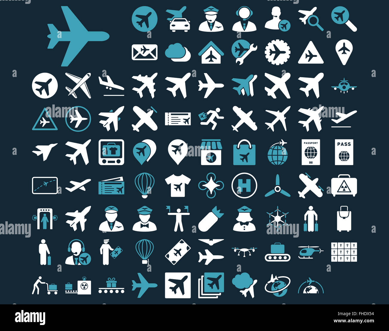 Aviation Icon Set Stock Photo - Alamy