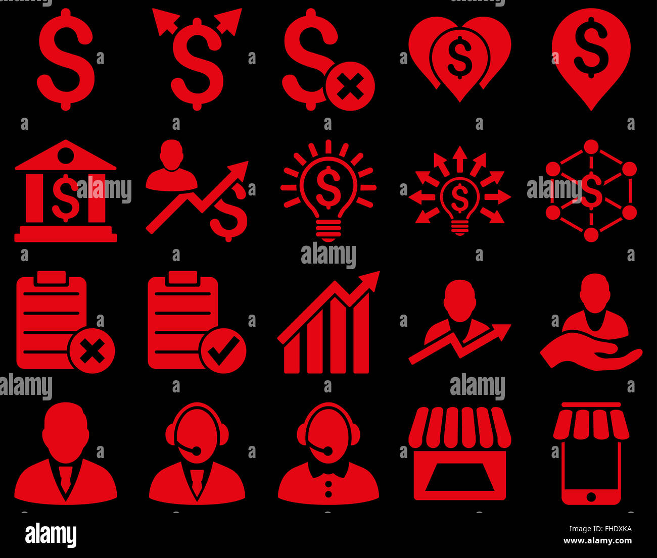 Trade business and bank service icon set Stock Photo - Alamy