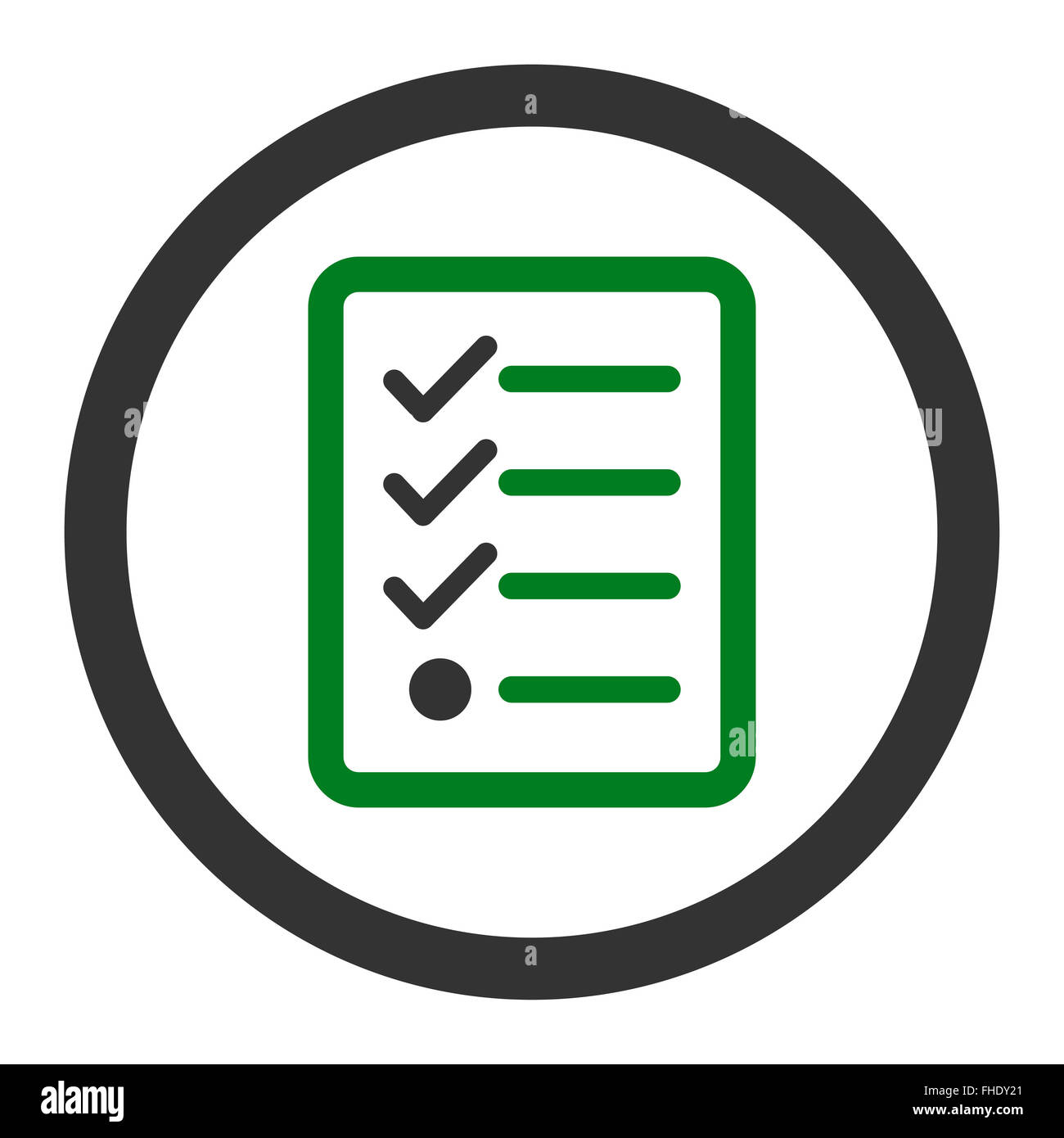 Checklist flat green and gray colors rounded vector icon Stock Photo ...